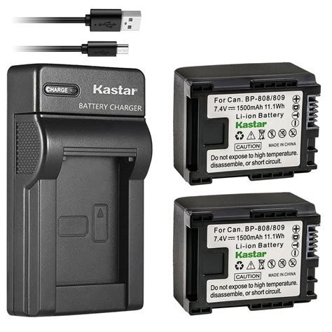 Kastar Battery Slim USB Charger For Canon BP 809 Canon VIXIA HF G20