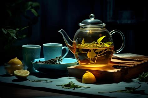 Premium Photo Tea Cups And Teapot Set On Table