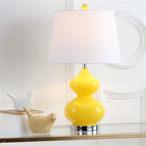 Safavieh Eva Double Gourd Glass Lamp Yellow Incredible Rugs And Decor
