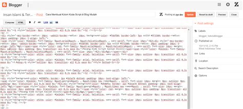 Cara Membuat Kolom Kode Script Di Blog Mudah Lengkap And Keren Zeinzul