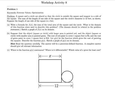 Workshop Activity Problem Keywords Extreme Chegg