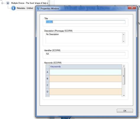 Question Elements Metadata