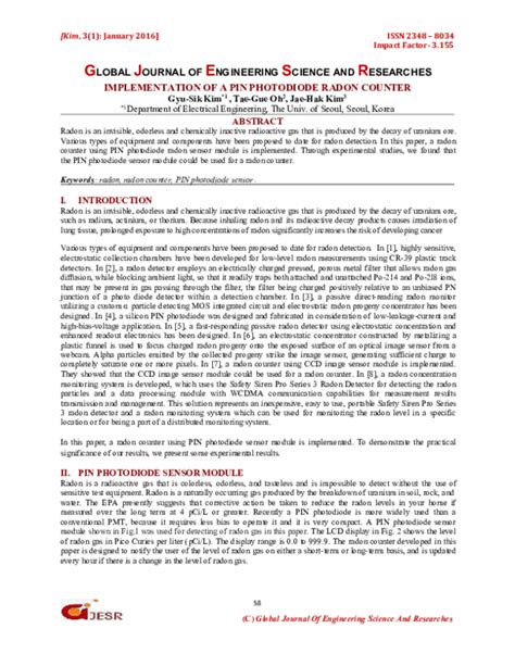 Pdf Implementation Of A Pin Photodiode Radon Counter