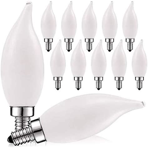 Seigun 4W Frosted Candelabra LED Bulbs 2700K Warm White 360 Lumens