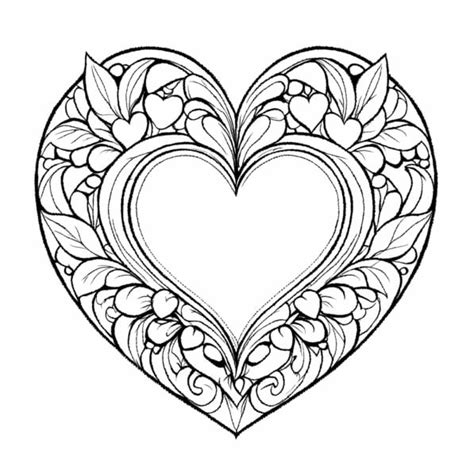 Download Intricate Floral Heart Design Coloring Pages Online Creative