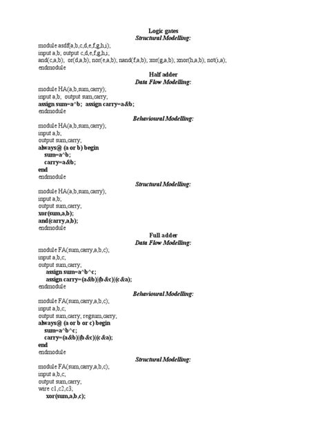 logic gates structural modelling pdf electronic design logic