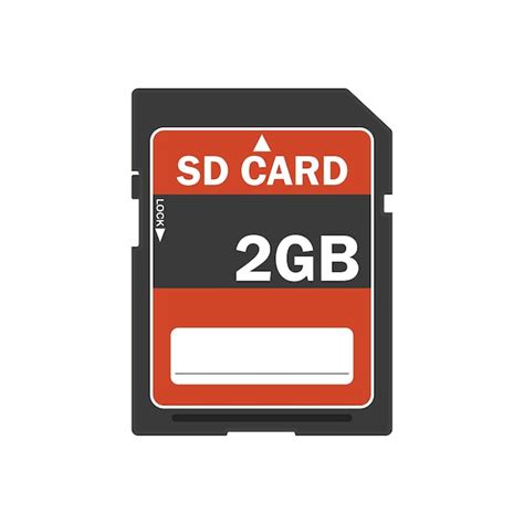 메모리 카드 개념 벡터 그림용 2기가바이트 Sd 카드 칩 프리미엄 벡터
