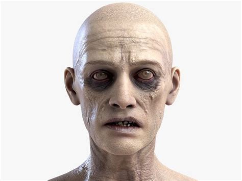 D Model Zombie Naked VR AR Low Poly CGTrader