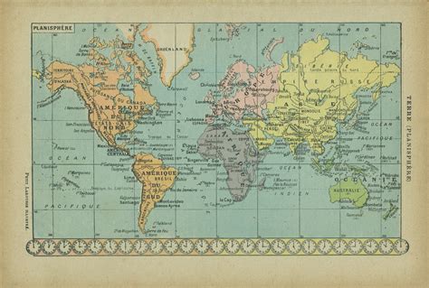 1913 Vintage World Map Etsy Singapore