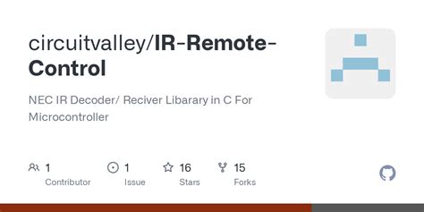 GitHub Circuitvalley IR Remote Control NEC IR Decoder Reciver Libarary In C For Microcontroller
