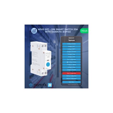 Nous Tasmota 20a Din Rail Module Consumption Measurement