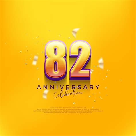 Design Für Die Feier Des 82 Jahrestages Premium Vektor