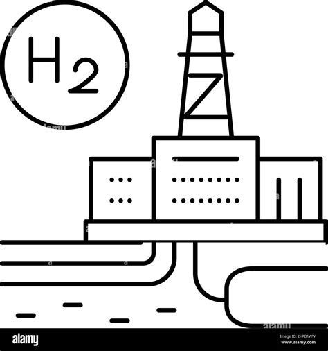 Factory Hydrogen Line Icon Vector Illustration Stock Vector Image And Art