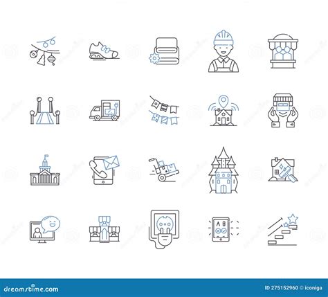 Community Centers Outline Icons Collection Community Centers
