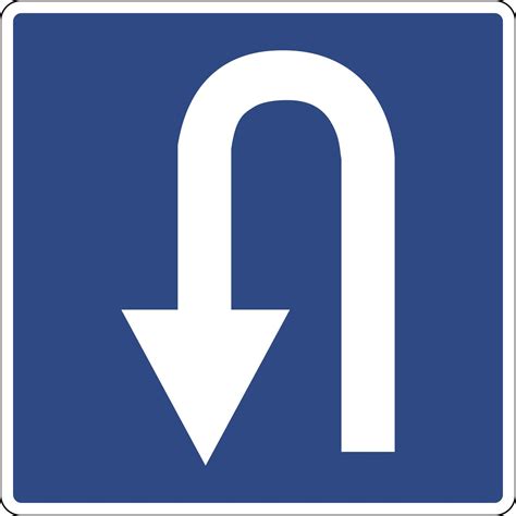 Road Sign Place For U Turn Information Sign Indicates The Section Of