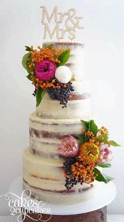 Semi Naked Wedding Cake Tortas De Bodas Torta De Novios Tartas De Boda
