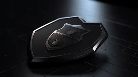 Black Perspective Shield Icon 3d Rendered Concept Of Data Security Protection Safety And