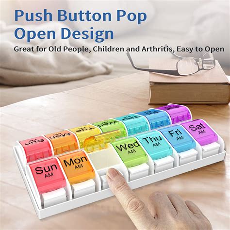 Buy 7 Days Am Pm Pill Organizer 2 Times A Day Large Weekly Pills Case