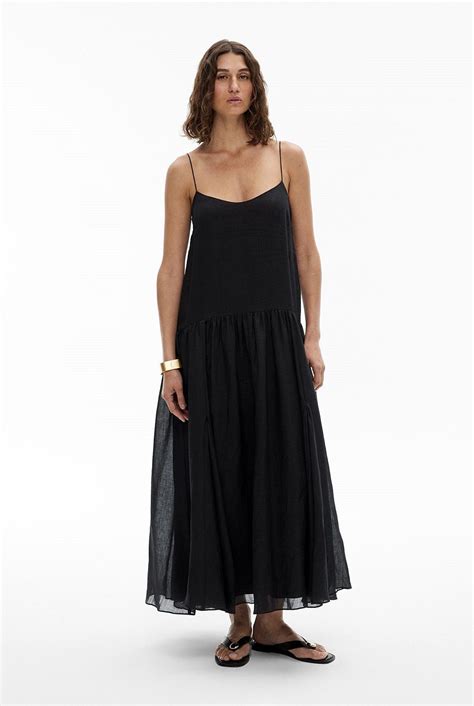 Black Fine Strap Maxi Dress Womens Black Dresses Witchery