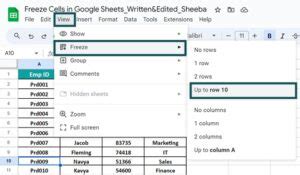 Freeze Cells In Google Sheets Definition How To Freeze
