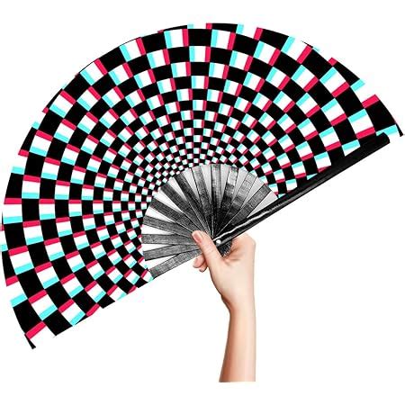 Amazon OMyTea Large Rave Clack Folding Hand Fan For Men Women