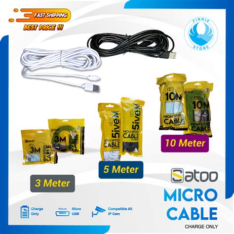 Jual Kabel Micro Usb Meter Cable Power For Ip Cam Smartphone Table And Usb Devices