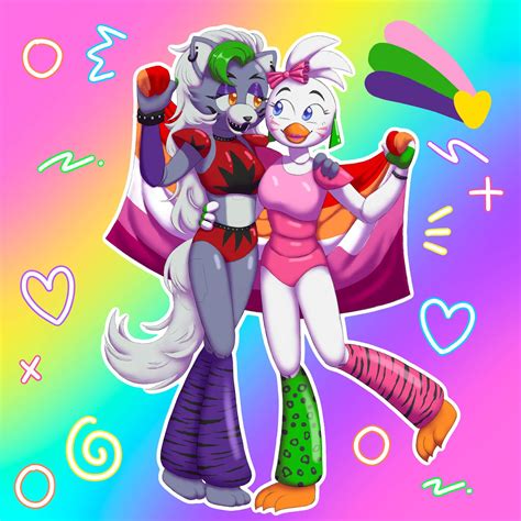 My Fanart Of Roxy X Chica Five Nights At Freddys Amino