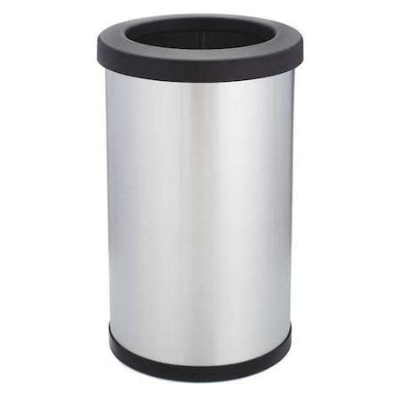 Shop Can 8 Gal Round Stainless Steel Waste Container 8 Gal Silver