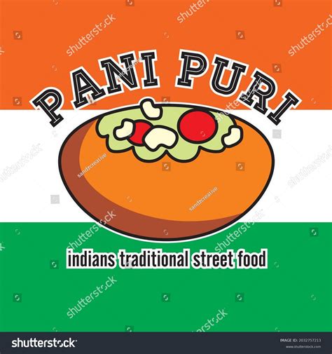 Pani Puri Food Logo Vector Illustration เวกเตอรสตอก ปลอดคา