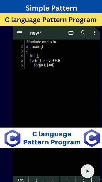 C Language Pattern Program 🔥⚡ Youtube