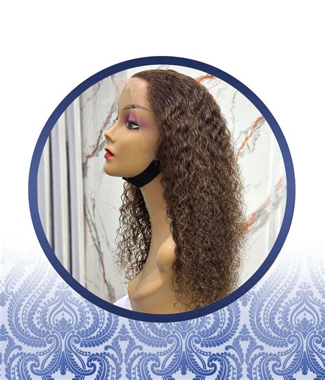 20 Inch Chocolate Brown Lace Frontal Jerry Curl Wig The Wig Factory