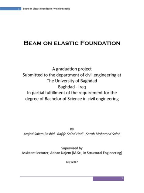 Beams On Elastic Foundation Using Winkler Model Pdf Matrix Mathematics Stiffness