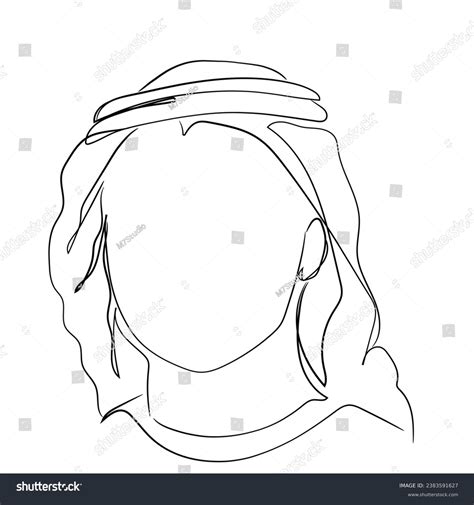 Hand Draw Line Art Vector Arab Stock Vector Royalty Free
