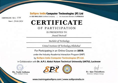Anand Dwivedi On Linkedin Thrilled To Share That I Received A Certificate Of Java With Oops