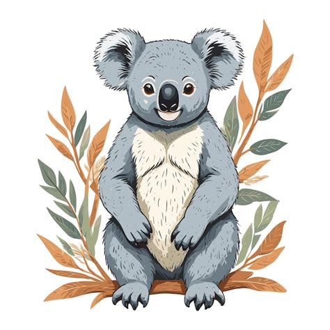 Hand Drawn Koala Bear Line Art Illustration Premium Ai Generated Vector