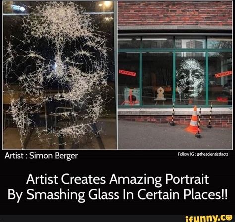 Artist Creates Amazing Portrait By Smashing Glass In Certain Places