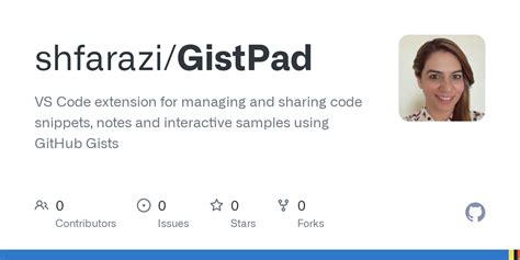 GitHub Shfarazi GistPad VS Code Extension For Managing And Sharing Code Snippets Notes And