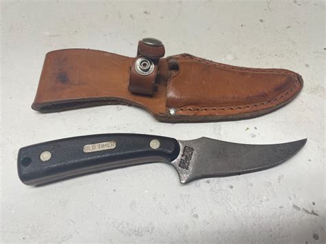 Vintage Schrade Old Timer 152 Sharp Finger W Leather Sheath USA Hunting