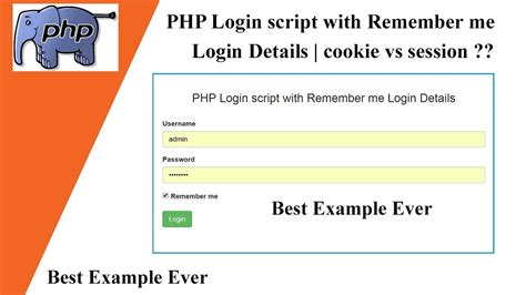 Php Login Script With Remember Me Login Details Cookie Vs Session Best Example Ever 🔥🔥 Youtube