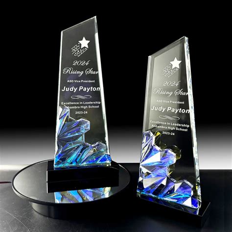 Personalized Crystal Award Trophy Unique Employee Recognition T Etsy