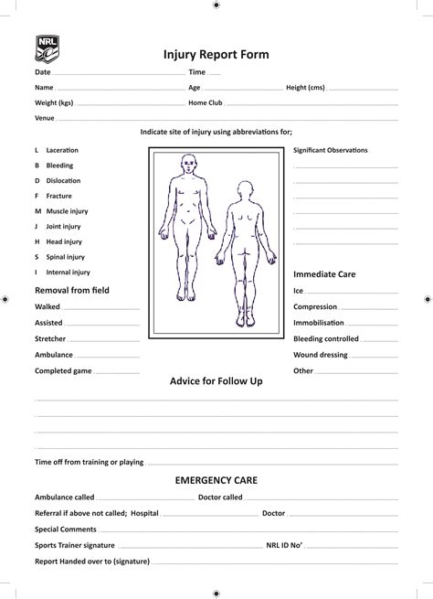 Injury Report Forms ReportForm Net