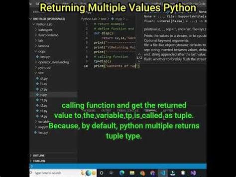 Return Multiple Values In Python Def Python Return Function Shorts