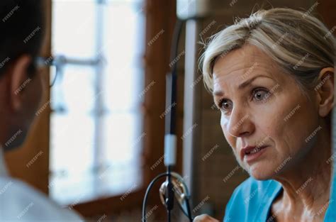 Premium Photo Senior Nurse Examines Womans Lymph Nodes On Neck To