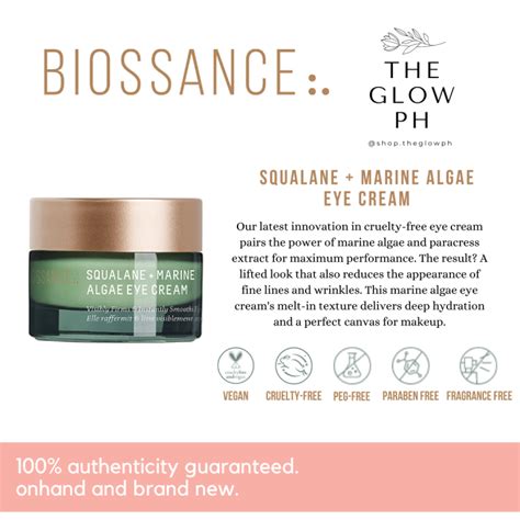 Authentic Biossance Squalane Marine Algae Eye Cream The Glow Ph