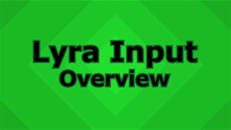 Ue5 Lyra Input Overview Youtube