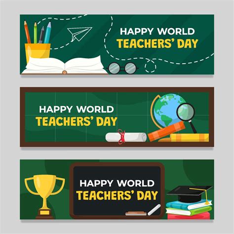 World Teachers Day Banner Set 9926451 Vector Art At Vecteezy