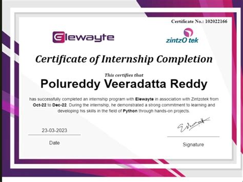 Polureddy Veeradatta Reddy On Linkedin Internship Elewayte Pythonprogramming