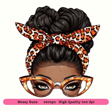 Messy Bun Png Black Girl Afro Messy Bun Png Clipart Afro Messy Bun