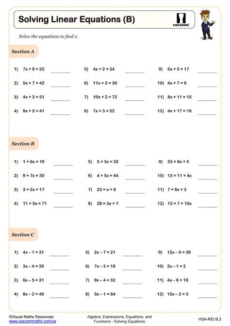 Algebra 1 Practice Worksheets Printable Pdf Template