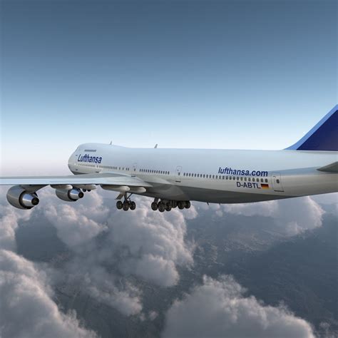 보잉 747 200b 루프트 한자 3d 모델 129 Max 3ds C4d Fbx Obj Ma Free3d